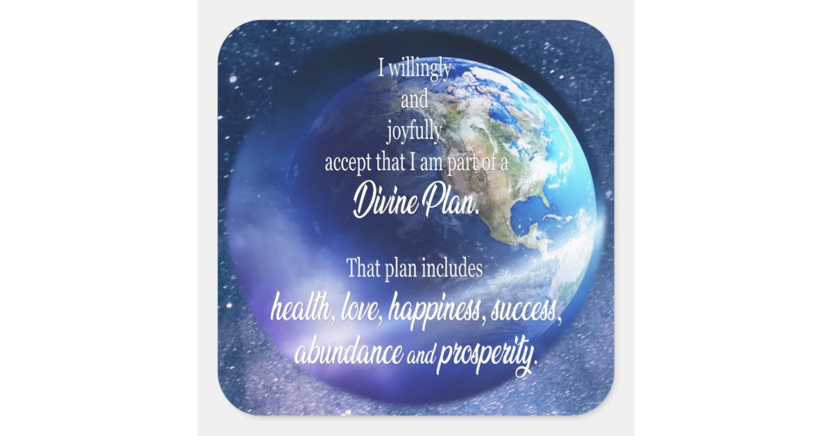 Abundance and Prosperity Affirmation Square Sticker | Zazzle