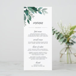 Abundant Foliage Menu Card | Zazzle