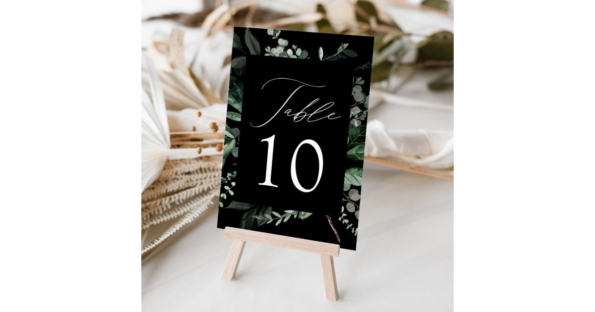 Abundant Greenery Wedding Table Number | Zazzle