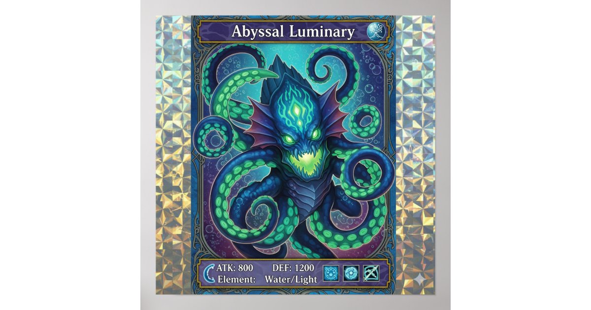 Abyssal Luminary Trading Card Poster | Zazzle