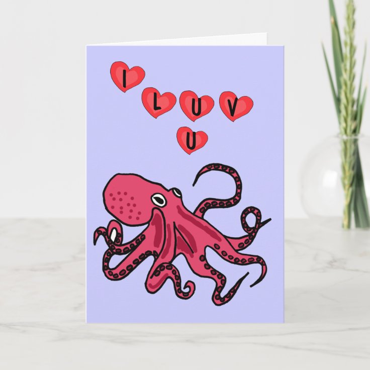 AC-Cute Octopus Love Card | Zazzle