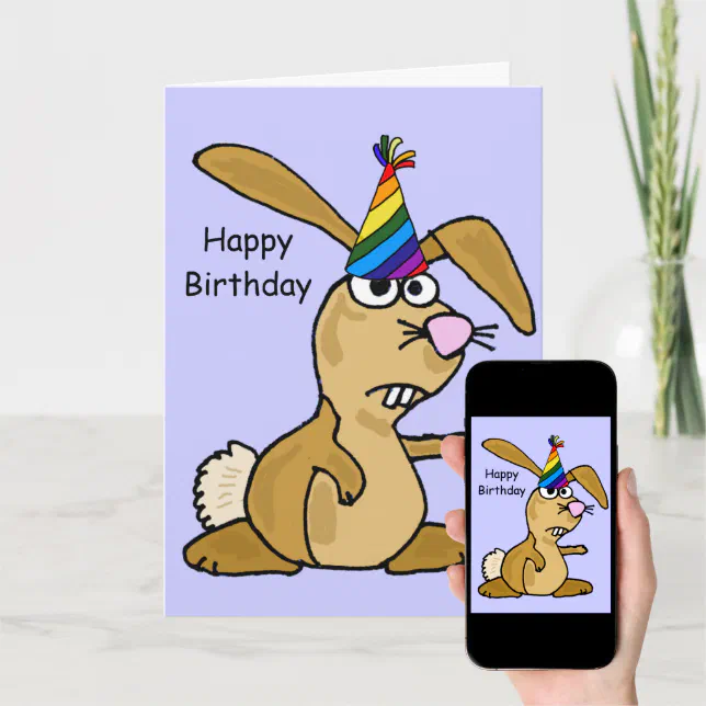 AC-Funny Rabbit Birthday Card | Zazzle