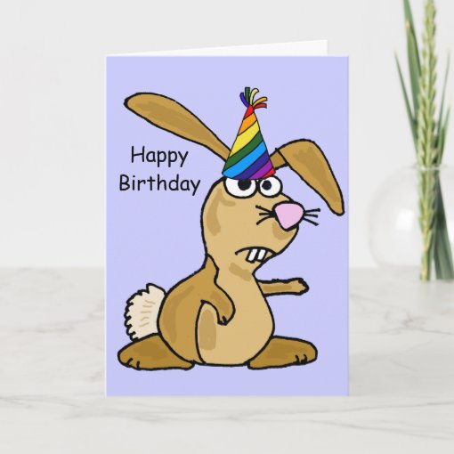 AC-Funny Rabbit Birthday Card | Zazzle