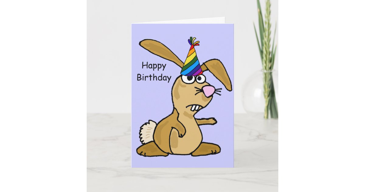 AC- Funny Rabbit Birthday Card | Zazzle