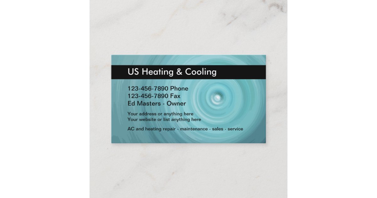 AC Repair Cooling Business Card | Zazzle.com
