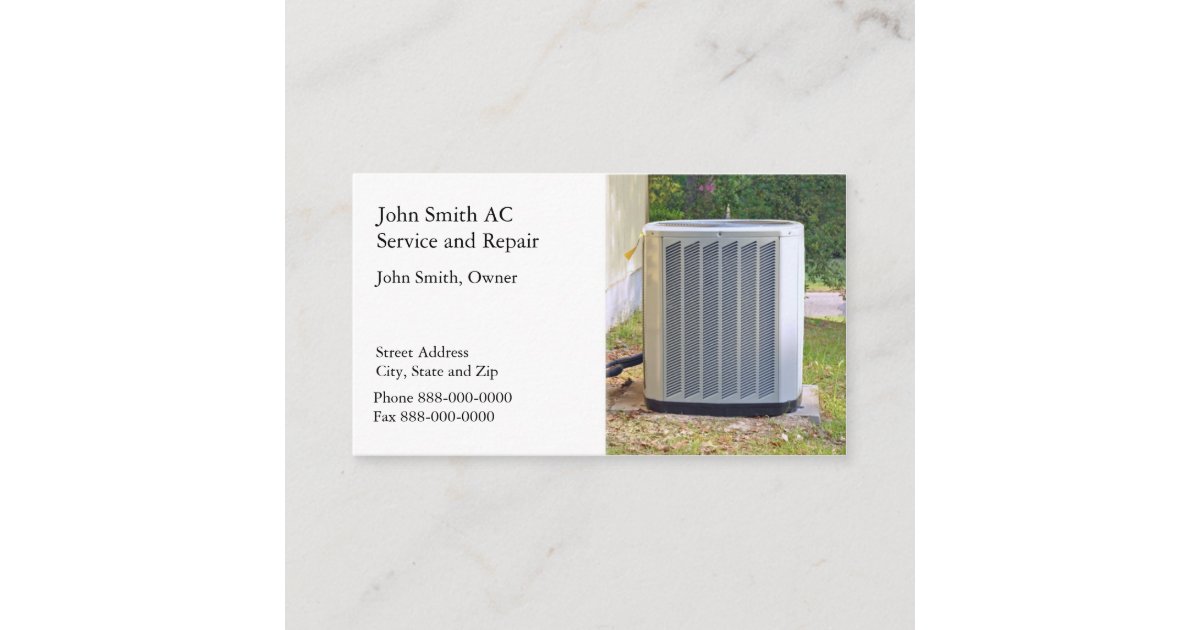AC Service and Repair Business Card | Zazzle