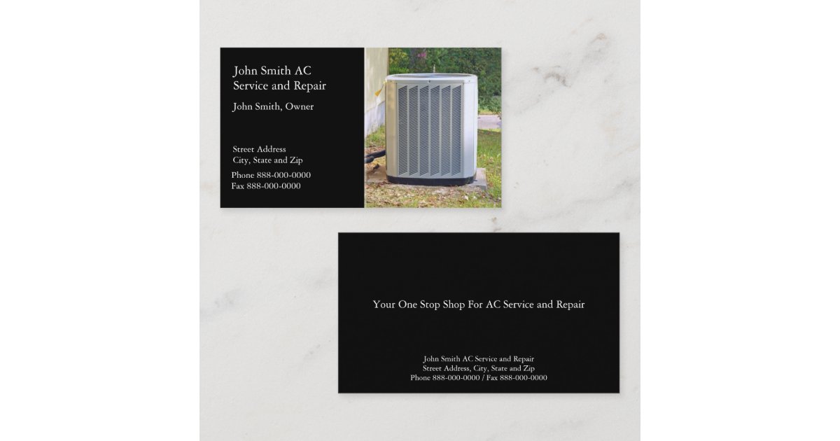 AC Service and Repair Business Card | Zazzle