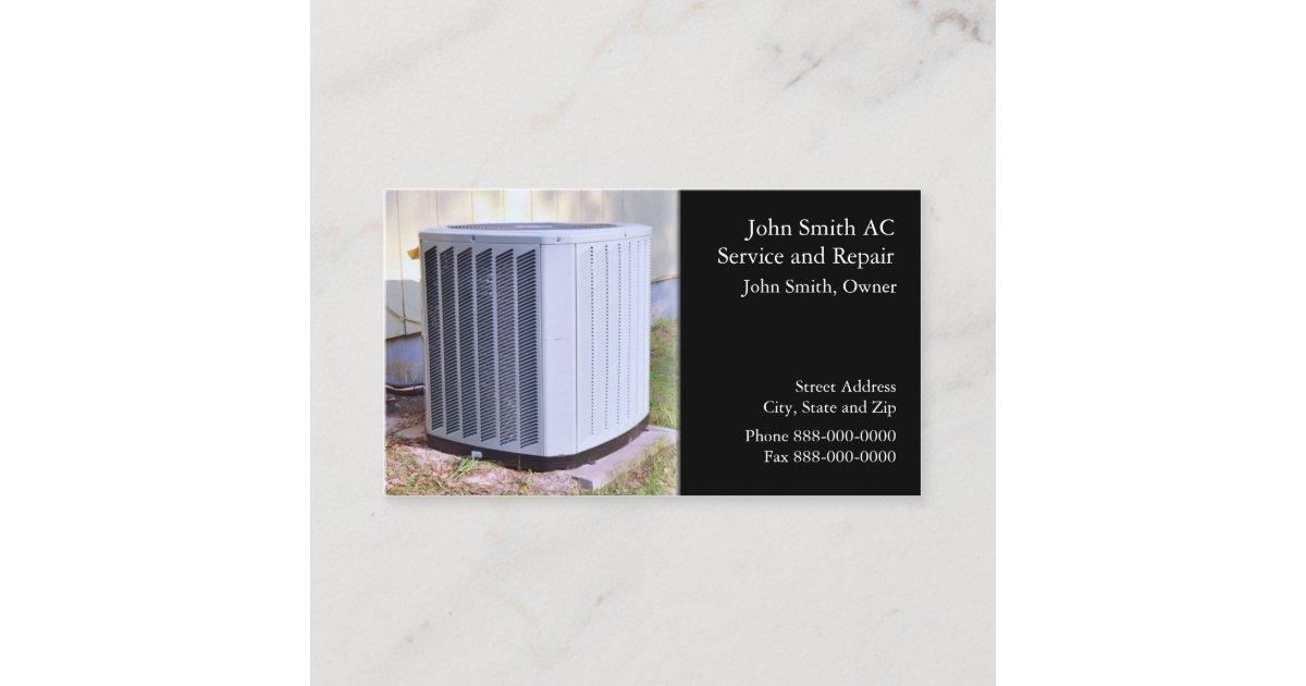 AC Service and Repair Business Card | Zazzle