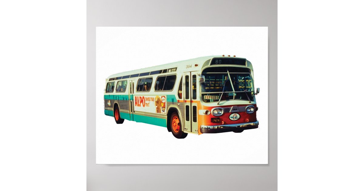 AC TRANSIT RETRO BUS DESIGN POSTER | Zazzle