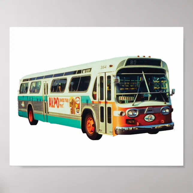 AC TRANSIT RETRO BUS DESIGN POSTER | Zazzle