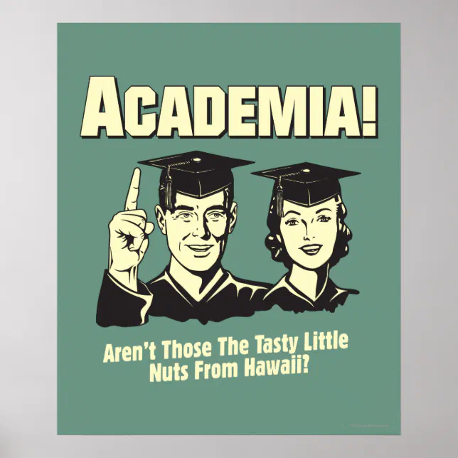 Academia: Tasty Nuts From Hawaii Poster | Zazzle