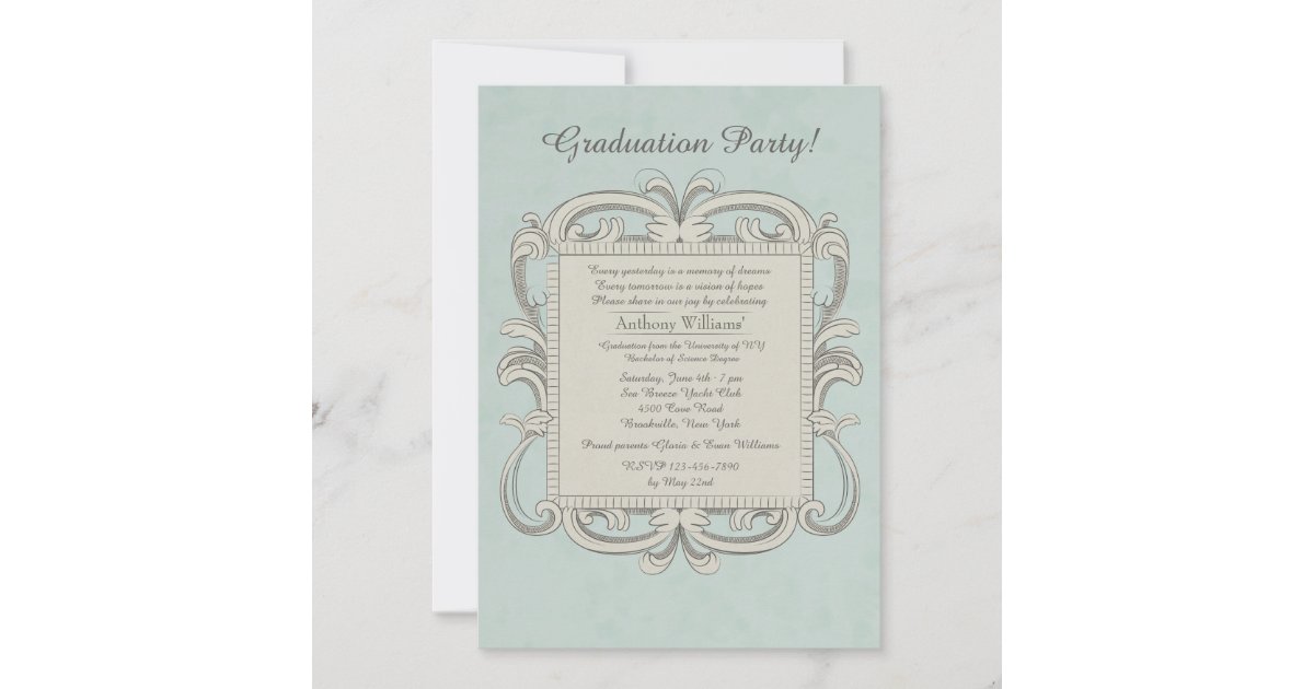 Academic Frame Graduation Invitation | Zazzle