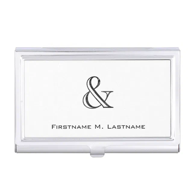 Academy Engraved Ampersand Black Business Card Case | Zazzle
