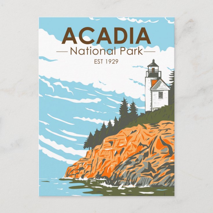 Acadia National Park Bar Harbor Lighthouse Postcard | Zazzle