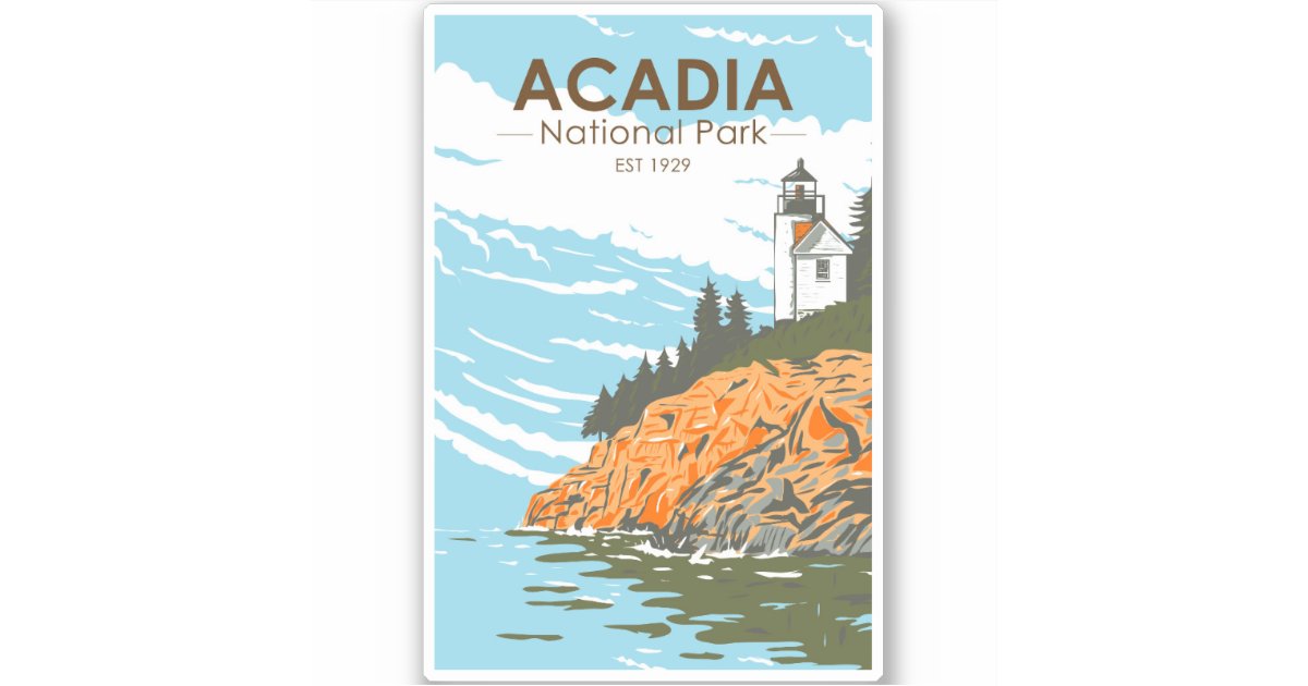Acadia National Park Bar Harbor Lighthouse Sticker | Zazzle