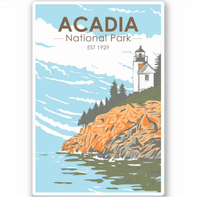 Acadia National Park Bar Harbor Lighthouse Sticker | Zazzle