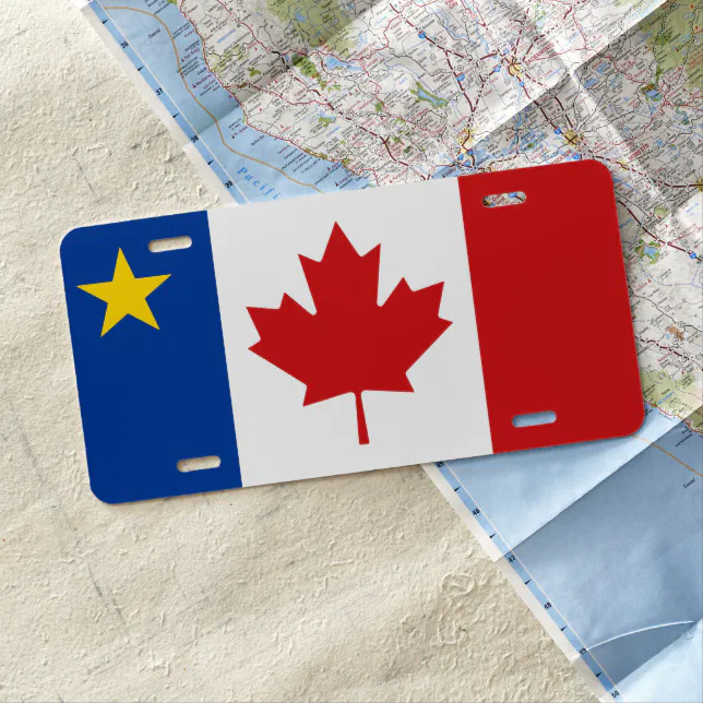 Acadian Canadian Flag Mix License Plate | Zazzle