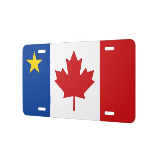 Acadian Canadian Flag Mix License Plate | Zazzle