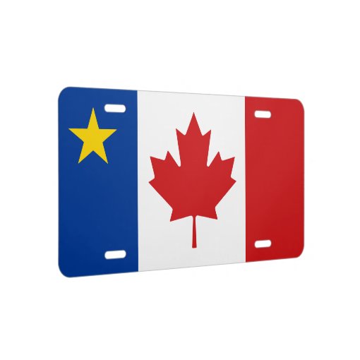 Acadian Canadian Flag Mix License Plate | Zazzle