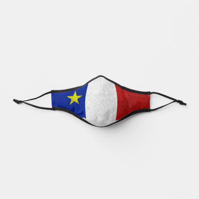 Acadian Flag Distressed Grunge Premium Face Mask | Zazzle