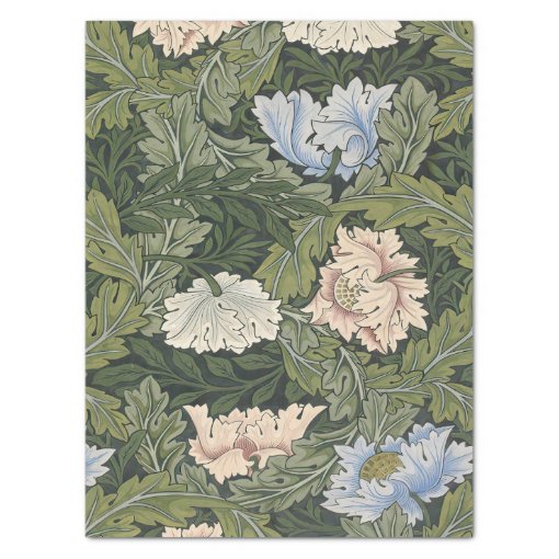 Acanthus William Morris Green Vintage Floral Tissue Paper | Zazzle