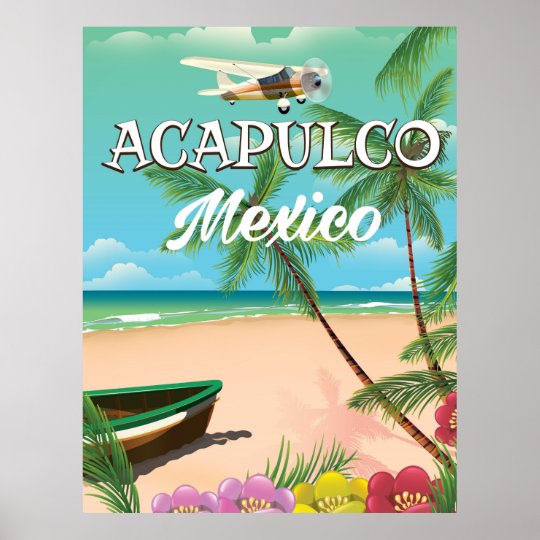 Acapulco Mexico Vintage travel poster | Zazzle.com