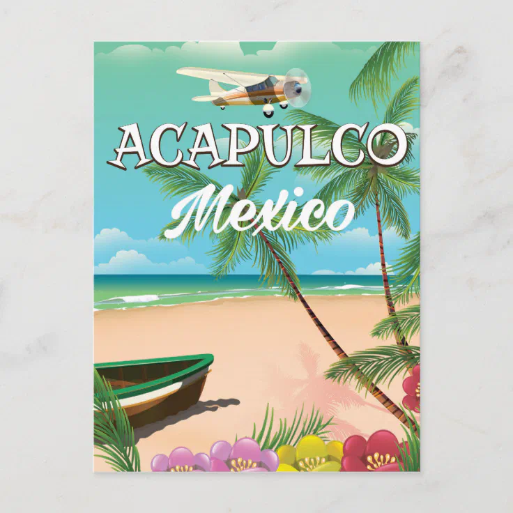 Acapulco Mexico Vintage travel poster Postcard | Zazzle