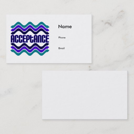 Acceptance Business Card | Zazzle
