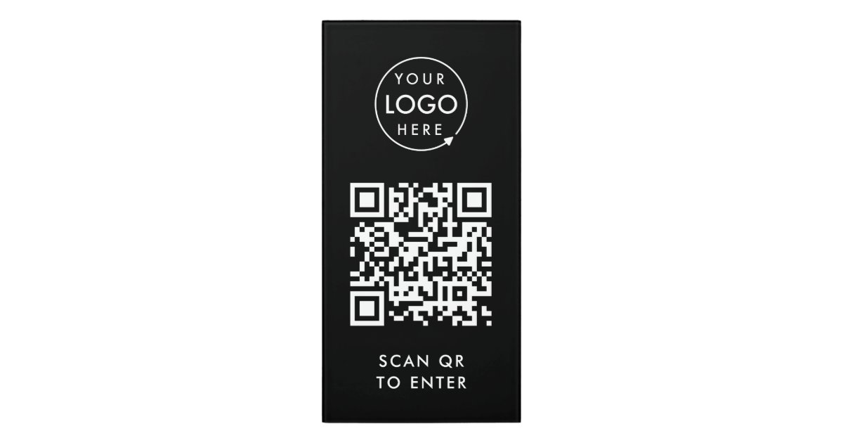 Access Control Door Lock | QR Code Black Logo Sign | Zazzle