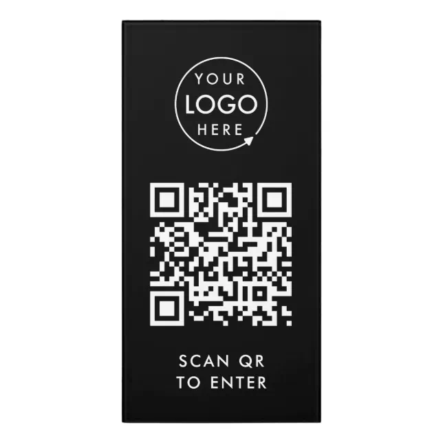 Access Control Door Lock | QR Code Black Logo Sign | Zazzle