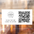 Access Control | QR Code Business Logo Entry Window Cling | Zazzle