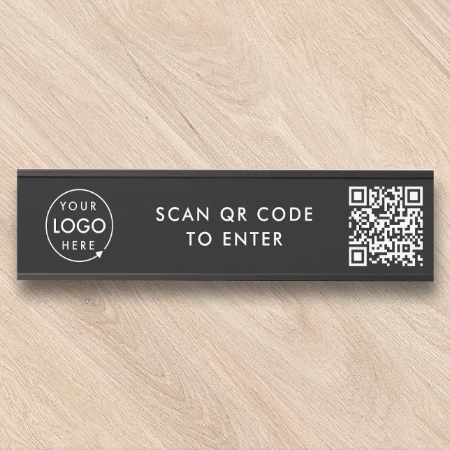 Access Control | QR Code Door Lock Security Black Door Sign | Zazzle