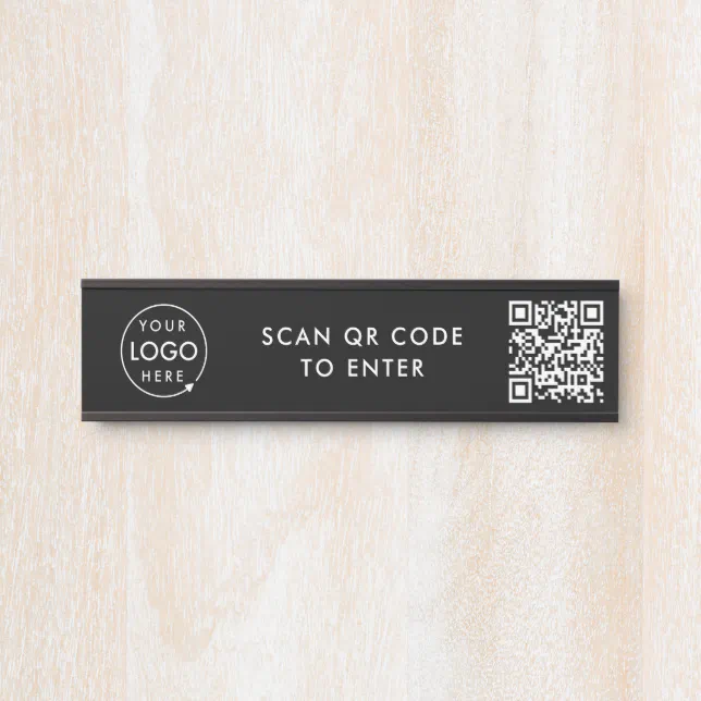 Access Control | QR Code Door Lock Security Black Door Sign | Zazzle