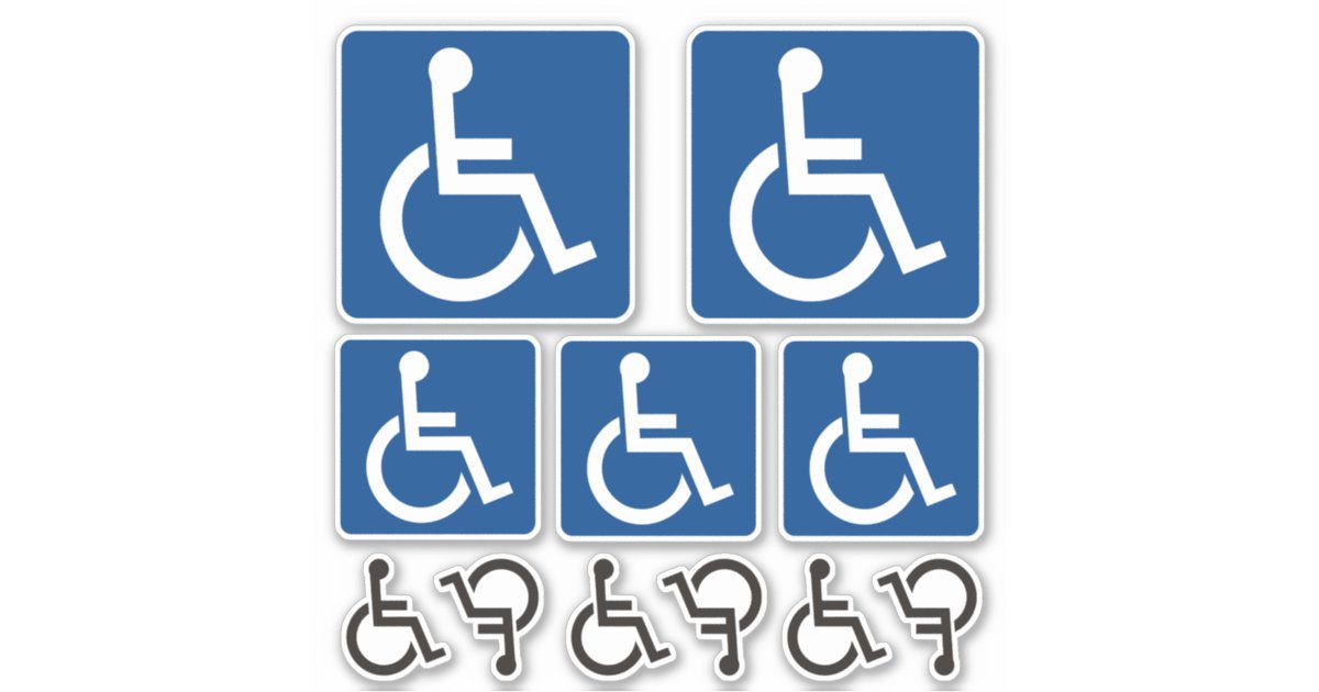 Accessibility Icon Set Contour Stickers | Zazzle