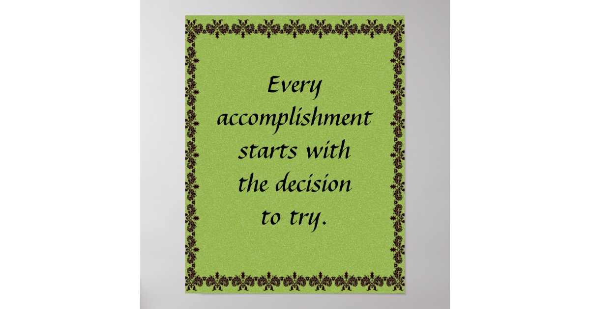 "Accomplishment" Poster | Zazzle