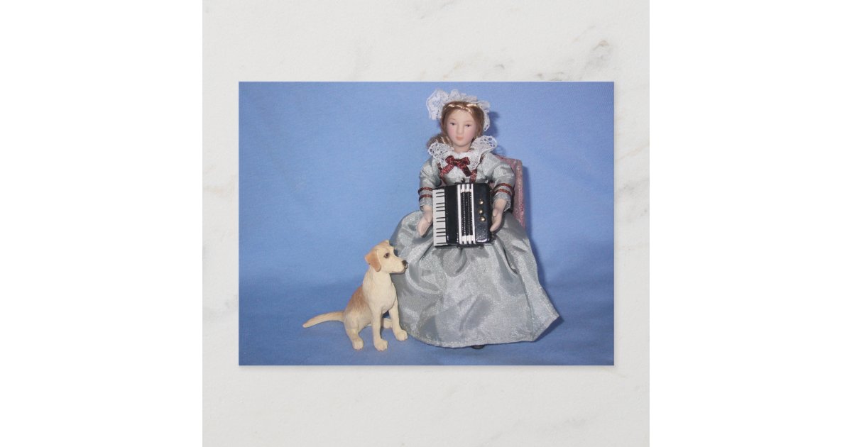 ACCORDION LADY POSTCARD | Zazzle