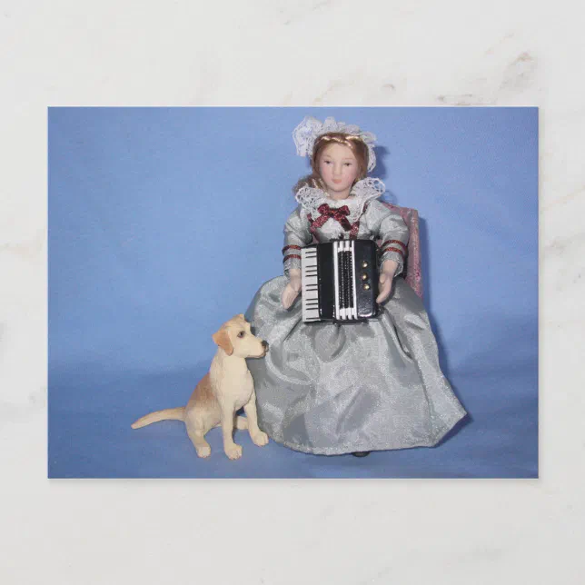 ACCORDION LADY POSTCARD | Zazzle