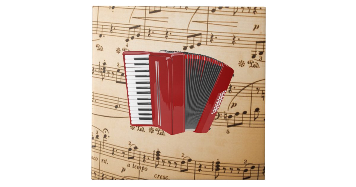 Accordion Music, popular design, Ceramic Tile | Zazzle