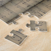 Accordion ~ Rolled Sheet Music Background ~ Music Jigsaw Puzzle | Zazzle