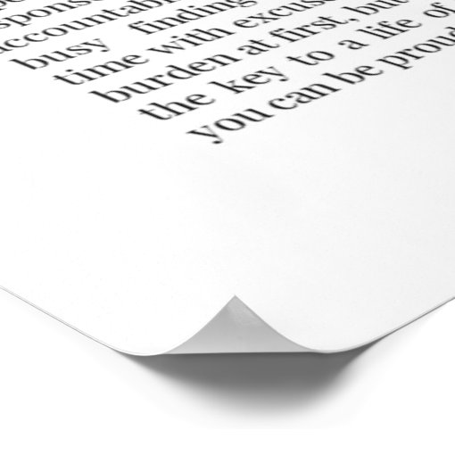 ACCOUNTABILITY Inspirational Empowering Poster | Zazzle