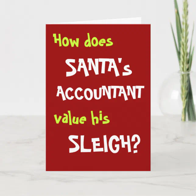Accountant Auditor | Christmas | Santa Sleigh Joke Holiday Card | Zazzle