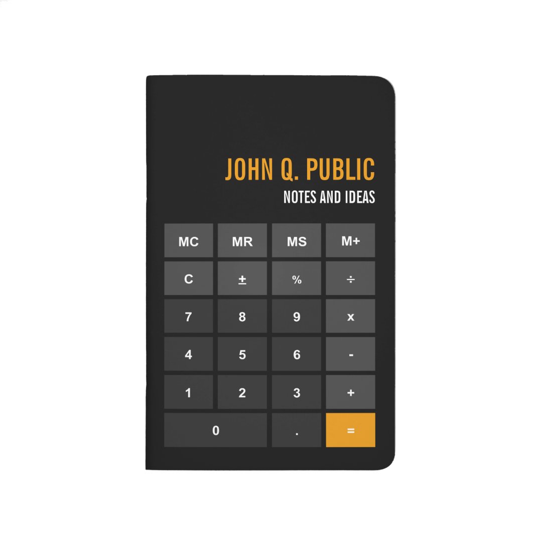 Accountant Calculator Black Flat Design Journal | Zazzle