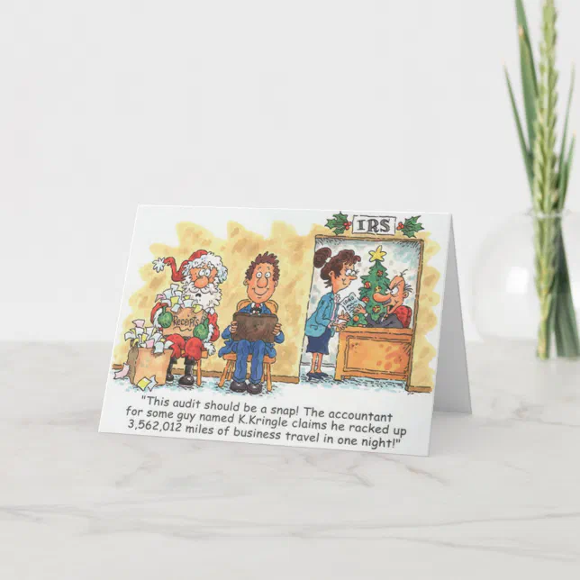 Accountant Christmas Card Santa Audit | Zazzle