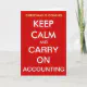 Accountant Christmas Keep Calm Accounting Year End Holiday Card | Zazzle