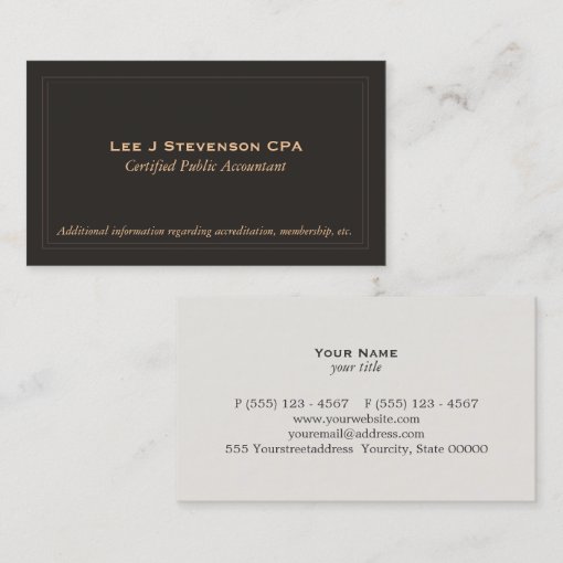 Accountant CPA Business Card | Zazzle