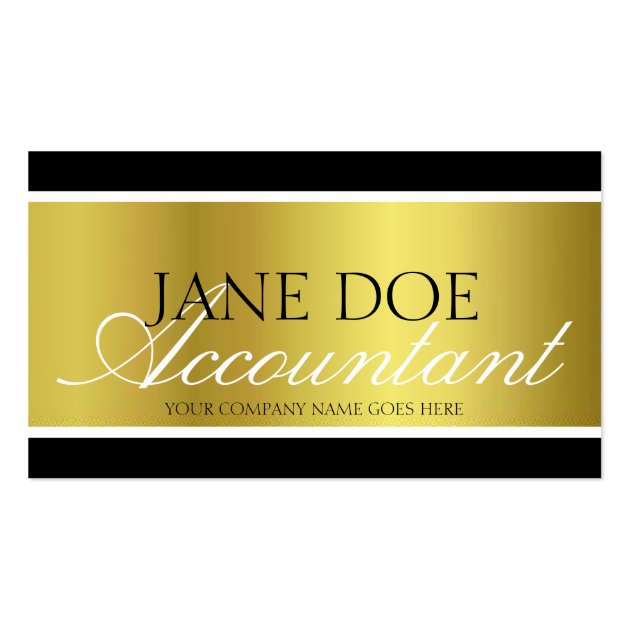 Accountant CPA Gold Metallic Script Business Card Templates
