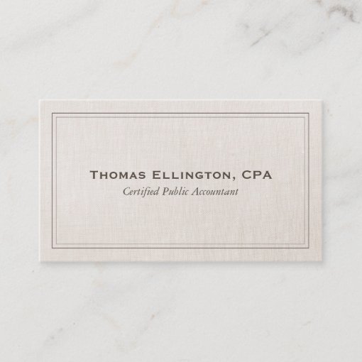Accountant CPA Professional Simple Classic Business Card | Zazzle