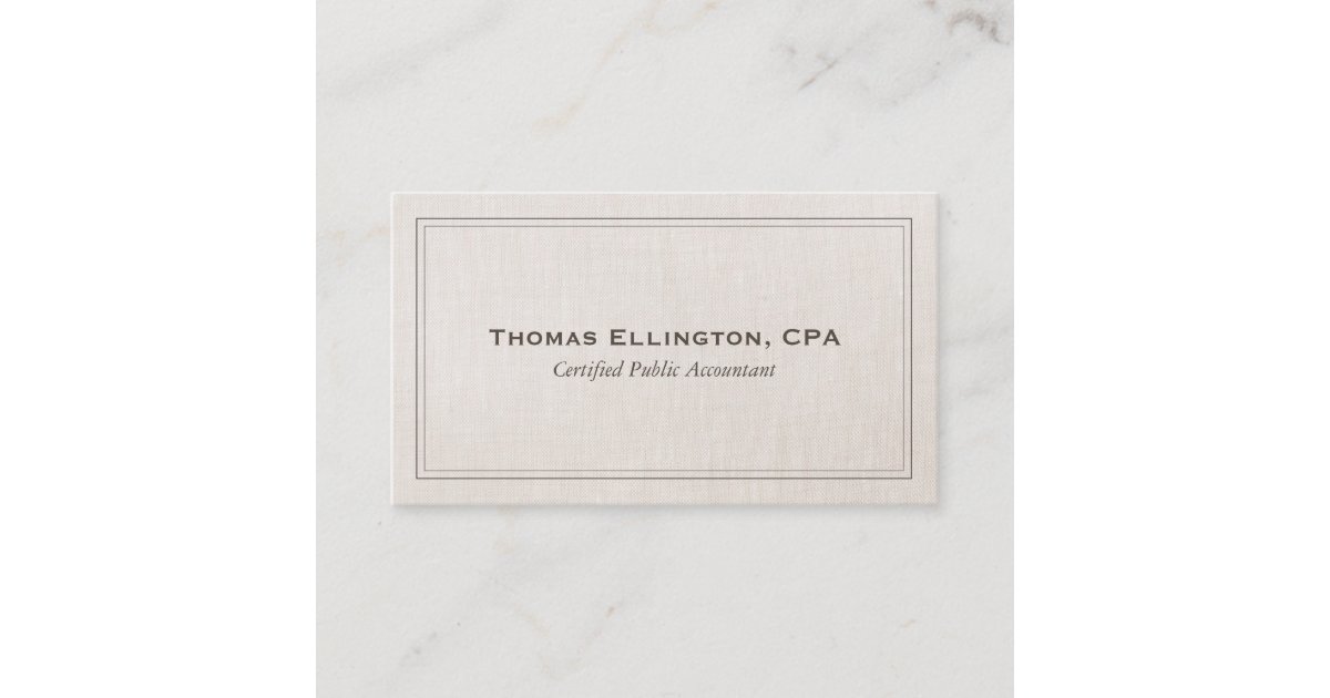 Accountant CPA Professional Simple Classic Business Card | Zazzle