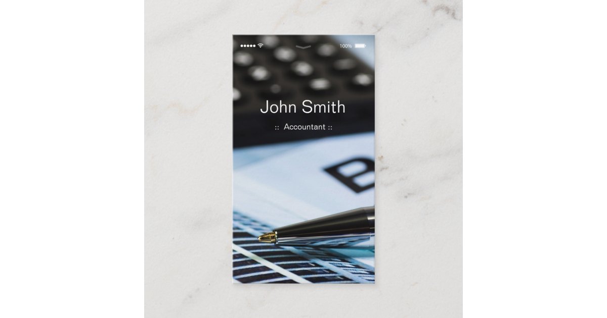Accountant - iPhone iOS Customizable Flat UI Style Business Card | Zazzle