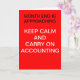 Accountant - Keep Calm Accounting - Birthday Card | Zazzle